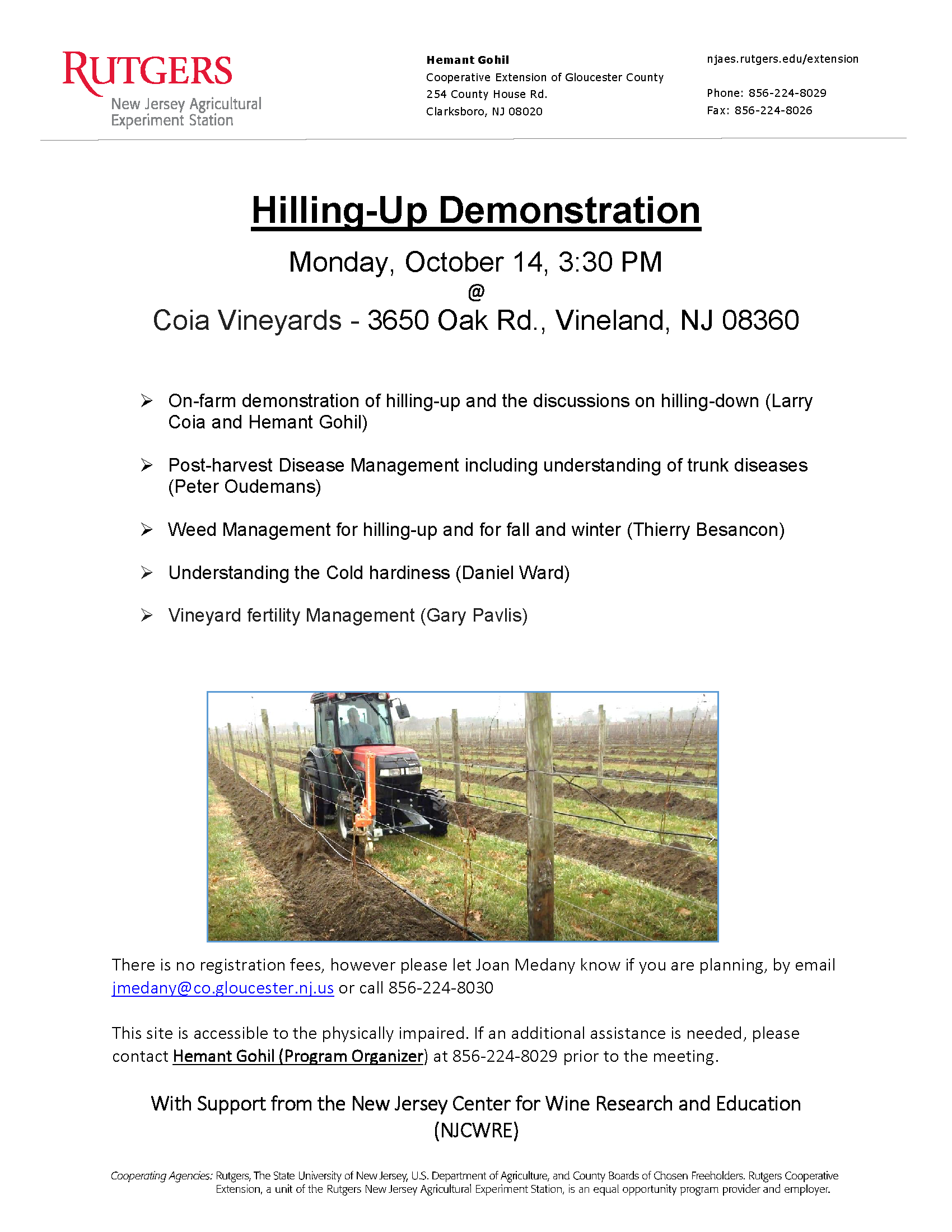Hilling-Up Demonstration